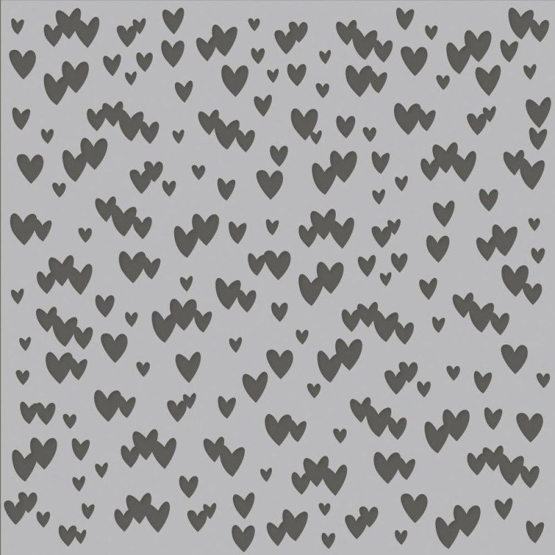Simple Stories 6"x6" Stencil - Kate & Ash Scattered Hearts