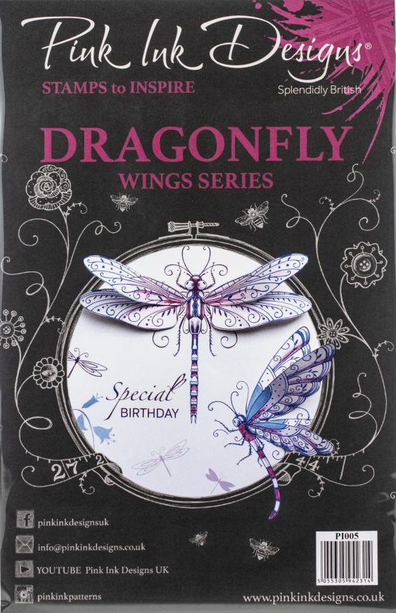 Pink Ink Designs A5 Clear Stamp Set - Dragonfly