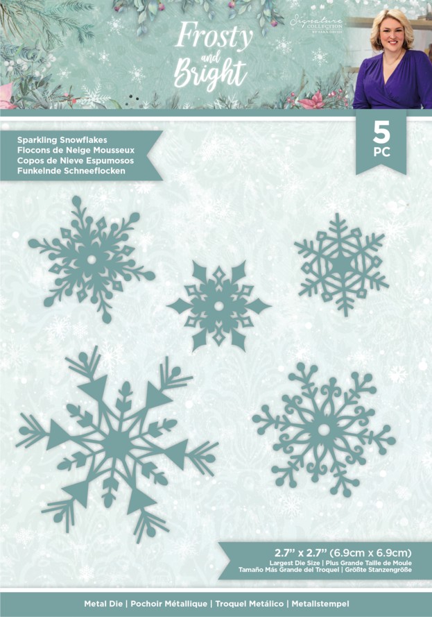 Crafters Companion Metal Dies - Frosty and Bright Sparkling Snowflakes